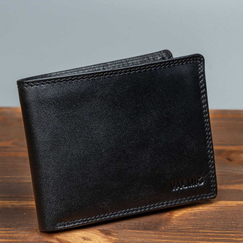 VALMIO Classic Black Herren-Geldbörse – Premium-Lederdesign